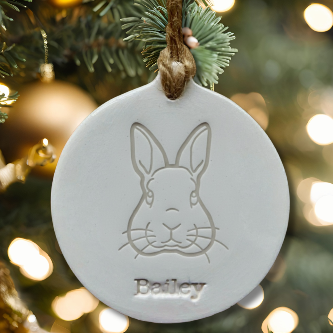 Personalised Netherland Dwarf Rabbit Bauble | Custom Bunny Xmas Tree ...